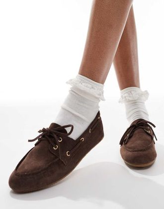 schuh Lyanna - Wildleder-Bootsschuhe in Braun