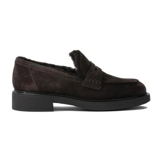 Gianvito Rossi Femme, Chaussures, Brun, Taille: 40 EU Mocassins Harris doubl&eacute;s en shearling