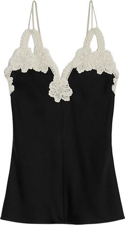 Jil Sander haut à fleurs brodées - Noir