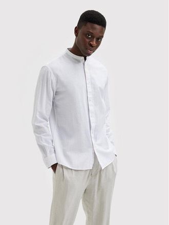 Selected Hemd New Linen 16079054 Weiß Regular Fit
