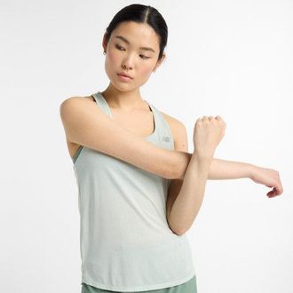 New Balance Damen Athletics Tank in Grün, Poly-Strick, Größe XL