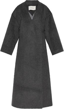 Entire studios manteau en laine à col v - Gris