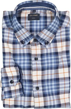 Olymp Herren Hemd blau kariert