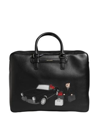 Dolce & Gabbana Mens Weekender Bag Black Calf Leather