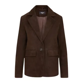 Infinity Leather Damen-Weiche Ziegen-Wildleder-Braune Blazerjacke - Kolkata