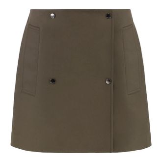 Burberry Baumwoll Mini-Rock mit Seitentaschen - - Skirts - Damen - Gr&uuml;n - 2XS
