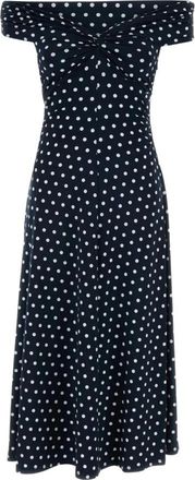Michael Kors Femme, Robes, Bleu, Taille: 36 FR Polka Dot Stretch Matte-Jersey Dress