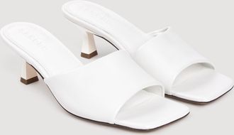 Sandro Mules &agrave; talon en cuir lisse