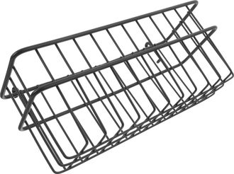 OSALADI Lochwand Drahtkorb aus Eisen Bohrfreier Wand Organizer Klein Schwarzer Garagenwandkorb mit Haken f&uuml;r K&uuml;che Bad und B&uuml;ro