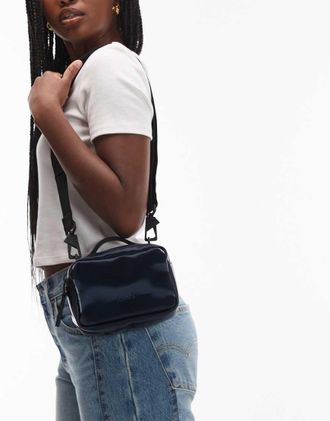 Rains Mini sac rigide - Bleu marine m&eacute;tallis&eacute;