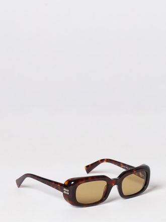 Miu Miu Lunettes de soleil en ac&eacute;tate &agrave; monture rectangulaire et logo