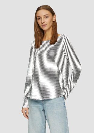 s.Oliver Langarmshirt T-Shirt Longsleeve mit Flammgarnstruktur und U-Boot-Ausschnitt