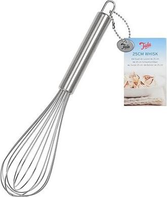 Tala Edelstahl-Schneebesen 25 cm, traditionelle Ballonform für einfaches Mischen, Schlagen und Rühren, 25 cm / 10 Zoll
