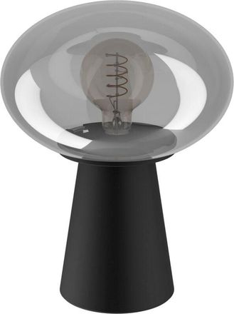 Eglo Tischlampe Madonnina, Nachttischlampe mit Glaskugel, Deko Tischleuchte f&uuml;r Schlafzimmer und Wohnzimmer, Metall in Schwarz und Glas in