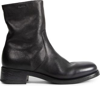 Prada Leather Zipper Ankle Boots