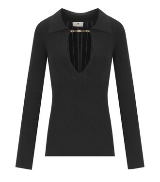 Elisabetta Franchi PULL POLO NOIR ELISABETTA FRANCHI