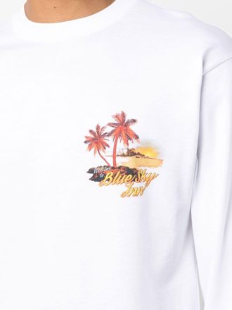 Blue Sky Inn Logo-Embroidered Long-Sleeve T-Shirt - White