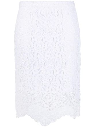 Burberry jupe mi-longue à taille haute - Blanc