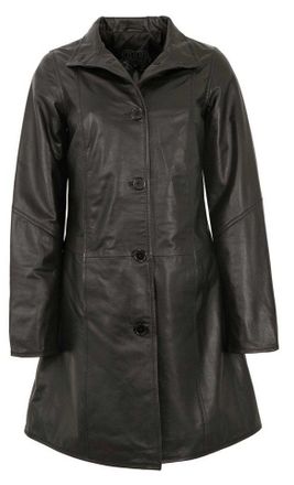 Maddox Lederjacke Silvia MADDOX - Damen Ledermantel Lammnappa schwarz