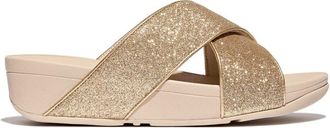 FitFlop Damen Lulu Glitterdust Cross Slides Sandale, Gold, 40 EU