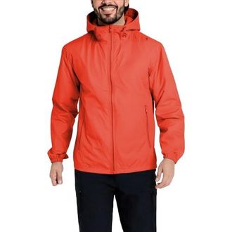Generic Sweat &agrave; capuche zipp&eacute; pour homme - Veste de soleil imperm&eacute;able &agrave; manches longues - Veste &agrave; fermeture &eacute;clair compl&egrave;te - Pour hommes et femmes, Orange, 