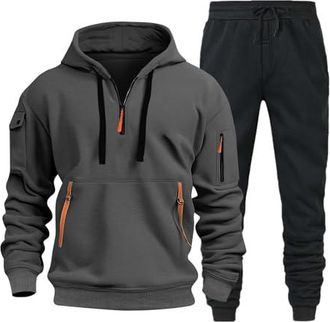 Generic Surv&ecirc;Tement Homme Ensemble Sweat &Agrave; Capuche et Pantalon Sportwear D&eacute;contract&eacute; Tenue Sport Homme Automne Hiver Ensemble 2 Pi&egrave;ces V&ecirc;tement De Sport Mode 