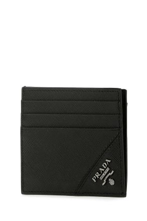 Prada Mens Black Leather Card Holder F0002 Vitello Portafogli Wallet