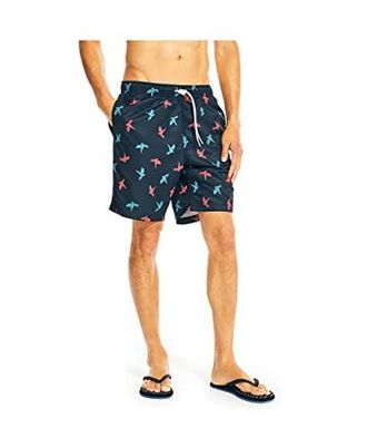 Nautica Quick Dry All Over Classic Anchor Print Swim Trunk Maillot de Bain, Bleu Marine, XXXXL-L Homme