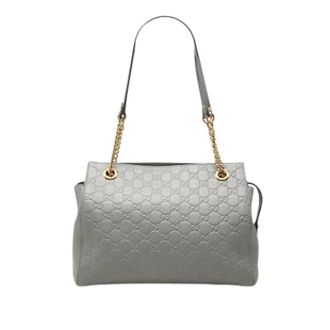 Gucci Sac bandouli&egrave;re en cuir gaufr&eacute; Pre-owned - Femme - Pre-owned - Gris - Taille: ONE Size
