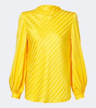 Valentino Blouse VLogo en soie &agrave; rayures