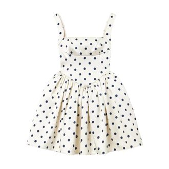 Self Portrait Gepunktetes Satin-Midikleid - - Dresses - Damen - Wei&szlig; - M