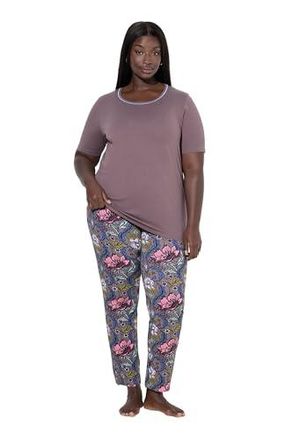 Ulla Popken Pyjama, Floral Art, Terre, 54-56 Femmes