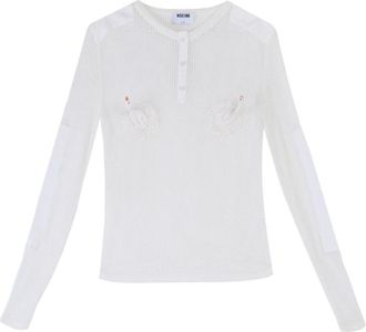 Moschino Femme, Tops, Blanc, Taille: 38 FR Maglia Rete Oche
