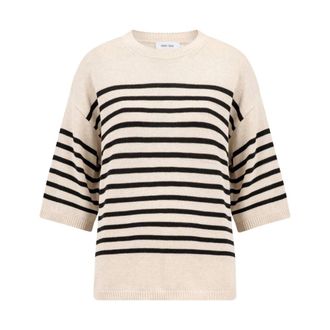 Knit-ted Kurzarm Pullover Nanda - - Knitwear - Damen - Beige - M