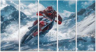 Islandburner Bild auf Leinwand Dynamische Motocross Sprung Aufnahme (2) Bilder Wandbilder Poster