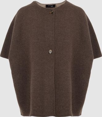 Jeanne Vouland Gilet Okal Cachemire Chocolat Et Sable