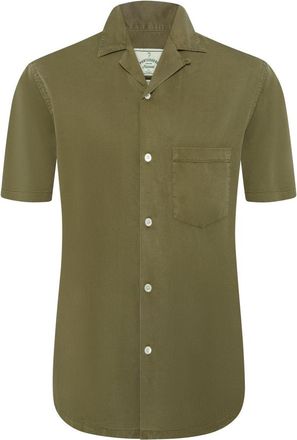 Portuguese Flannel Unifarbenes Kurzarmhemd aus Tencel mit Resort-Kragen, Regular in