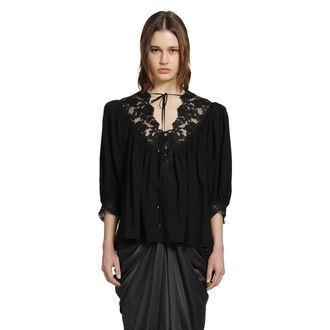Chlo&eacute; Fluid Puff Sleeve Top