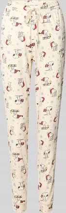 Jake*s Casual Pyjama-Hose aus reiner Baumwolle mit Peanuts Print