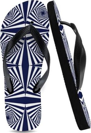 Generic Tongs unisexes pour homme, chaussures de douche, sandales d&eacute;t&eacute; l&eacute;g&egrave;res, cadeaux damiti&eacute; pour femme, Carr&eacute; bleu blanc, 43.5 EU