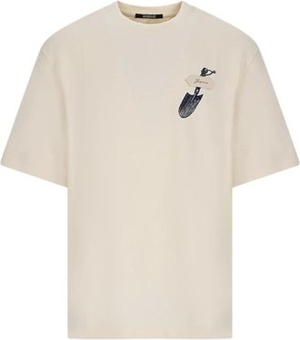Jacquemus Homme, Tops, Blanc, Taille: XL LE Tshirt Pelle