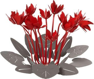 Arti e Mestieri Arti E Mestieri - Centre de table décoratif Ciclamino Ø38 cm en Boue et Fer rouge Design floral pour table ou salon Fabriqué en Italie