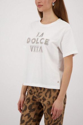 Monari T-Shirt Schmuckschrift Regular fit mit Schmuckschrift