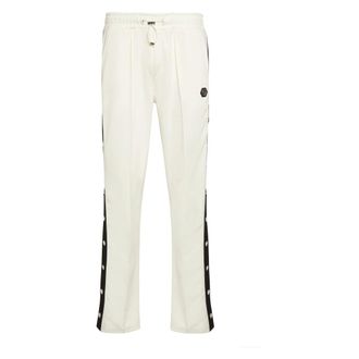 Philipp Plein Homme, Pantalons, Beige, Taille: XL Pantalon de surv&ecirc;tement boutonn&eacute; Plein Deluxe Signature