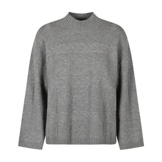 Emporio Armani Pullover mit geometrischem Strickmuster und Stehkragen - - Knitwear - Damen - Grau - M