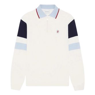 Dr&ocirc;le de Monsieur Homme, Sweatshirts et sweats &agrave; capuche, Blanc, Taille: L Polo Colour-block &agrave; quart de zip