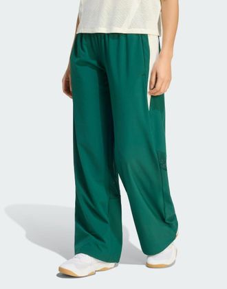adidas adidas Performance - Hyperglam - Pantalon large en tissu tress&eacute; color block - Vert universitaire