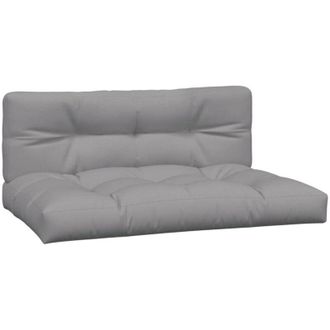 vidaXL Coussins de palette lot de 2 gris tissu vidaXL