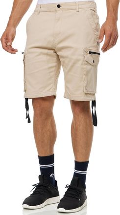 Indicode Herren Agron Cargo Shorts mit 6 Taschen aus 98% Baumwolle | Kurze Hose M&auml;nner Fog, XXL