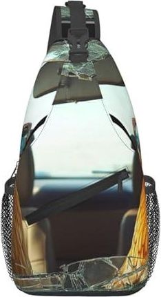 Generic Sac &agrave; bandouli&egrave;re en forme de poulet et de verre bris&eacute; pour homme